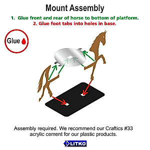 LITKO Horse Character Mount | Role Playing Games | Compatible with DND Pathfinder | (25x50mm Base, Black)