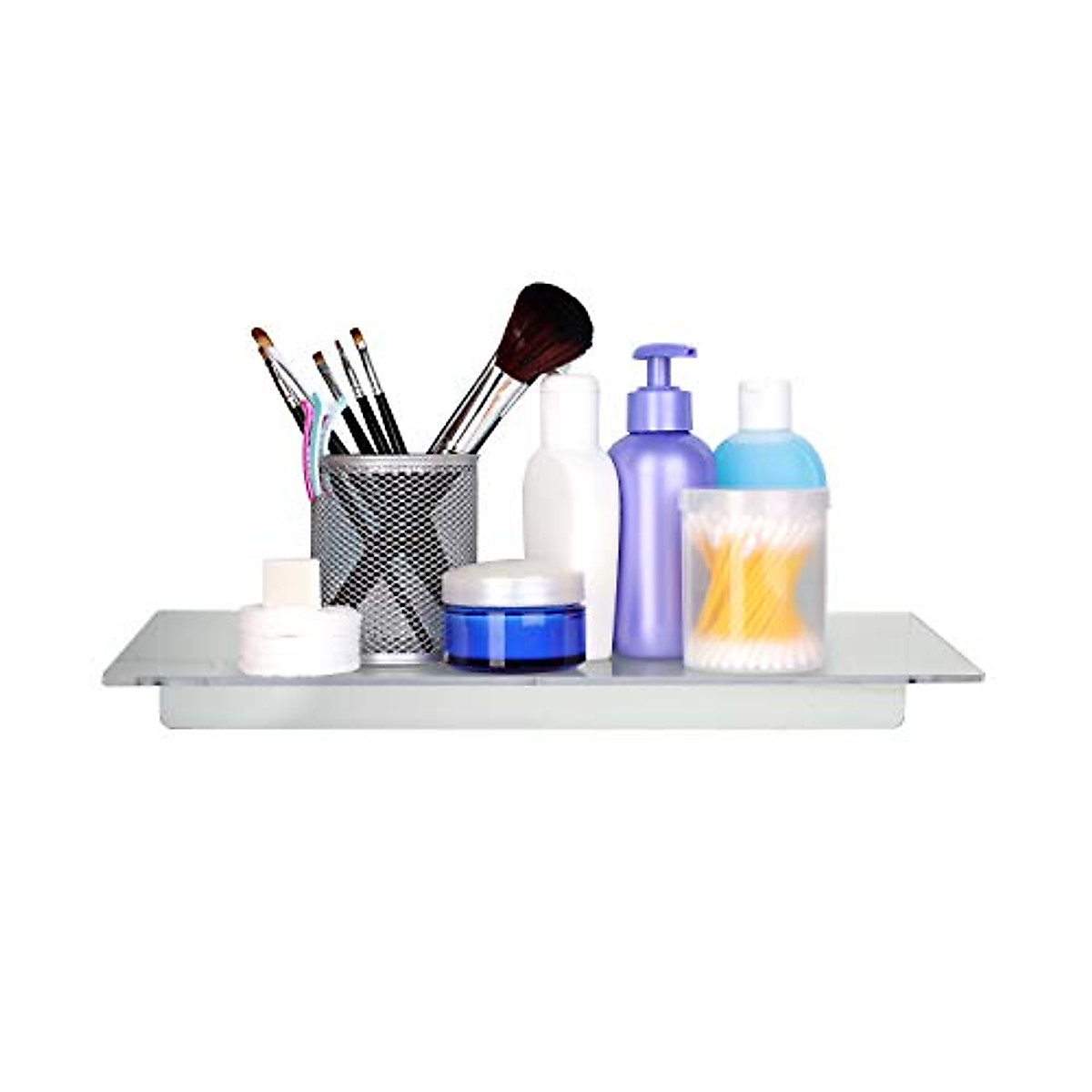 My Charity Boxes 17" Floating Wall Mounting Bookshelf for Kids Room; Clear Acrylic Bathroom Shelves Cosmetics Organizer, Spice Rack or Wall Décor Display (2 Pack)