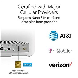 NETGEAR Orbi 4G LTE Mesh WiFi Router (LBR20) | For Home Internet or Hotspot | Certified with AT&T, T-Mobile & Verizon | Coverage up to 2,000 sq. ft., 25 devices | AC2200 WiFi (up to 2.2Gbps)