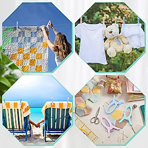 Yousoontic 12 Pcs Sew Jumbo Quilting Clamps Beach Towel Clips Blanket Clothes Pin Plastic Quilt Clamps Extra Large Clips for Sewing Crafting Fabric Clothes Cruise Vacation, 3 Colors