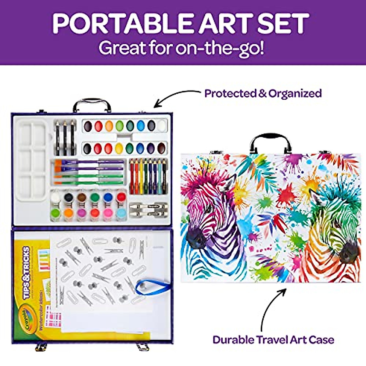 Crayola Table Top Easel & Art Kit (65 Pcs), Kids Painting Set, Gifts for Kids, Ages 4+