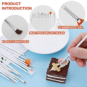 30 Pieces Cake Decorating Brushes Cake Painting Brushes Food Paint Brush Sugar DIY Tools Set Cookie Brushes Set for Cookie Cake Fondant Decoration Supplies