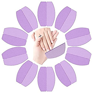 Lermende 20PCS Nail Buffer for Acrylic Nails, Mini Nail Buffer Block, Double Sided 100/180 Grit Nail File, Half Moon Nail Files and Buffers for Gel Polish Nails, Pedicure, Manicure(Purple)