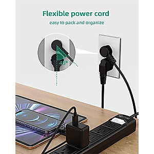 Outdoor Power Strip Weatherproof, Waterproof Surge Protector 6 Outlets, 6 FT Extension Cord, 1875W Overload Protection, Shockproof Outlet, Wall Mountable for Home, Kitchen, Bathroom, Garden, Patio