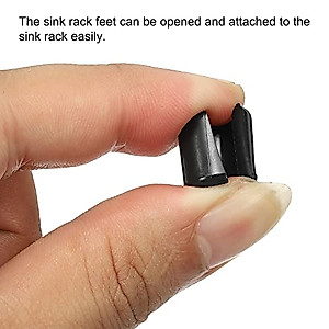 MECCANIXITY Kitchen Sink Rack Feet 5mm ID x 10.5mm OD PVC Sink Replacement Feet for Protective Sink Grid, Black Pack of 20