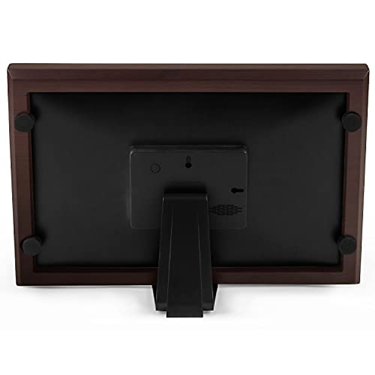 Brookstone PhotoShare 14” Smart Digital Picture Frame, Send Pics from Phone to Frames, WiFi, 8 GB, Holds 5,000+ Pics, HD Touchscreen, Premium Espresso Wood, Easy 1-min Setup