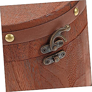 Cabilock 1pc Multi-functional Natural Can Barrel Creative Sealing Snack Sugar Container Jars Light Jar Bag L Wood Airtight Cover Food Nuts Empty Lids Cellars Wooden Holder Candy