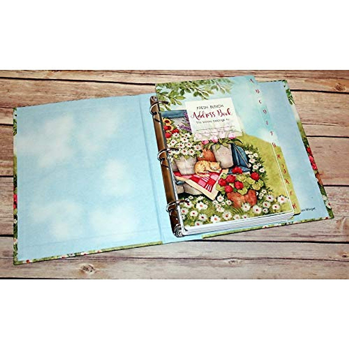 LANG - Address Book - "Flower Jars", Artwork by Susan Winget - Lay-Flat, 3-Ring Binding