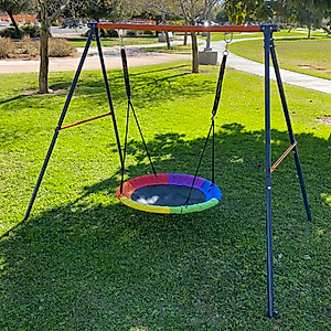 ZENY Swing Stand Frame, Heavy Duty A Frame Swing Set for Kids Adults, Weight Capacity 440lbs, Hammock Chair Stand