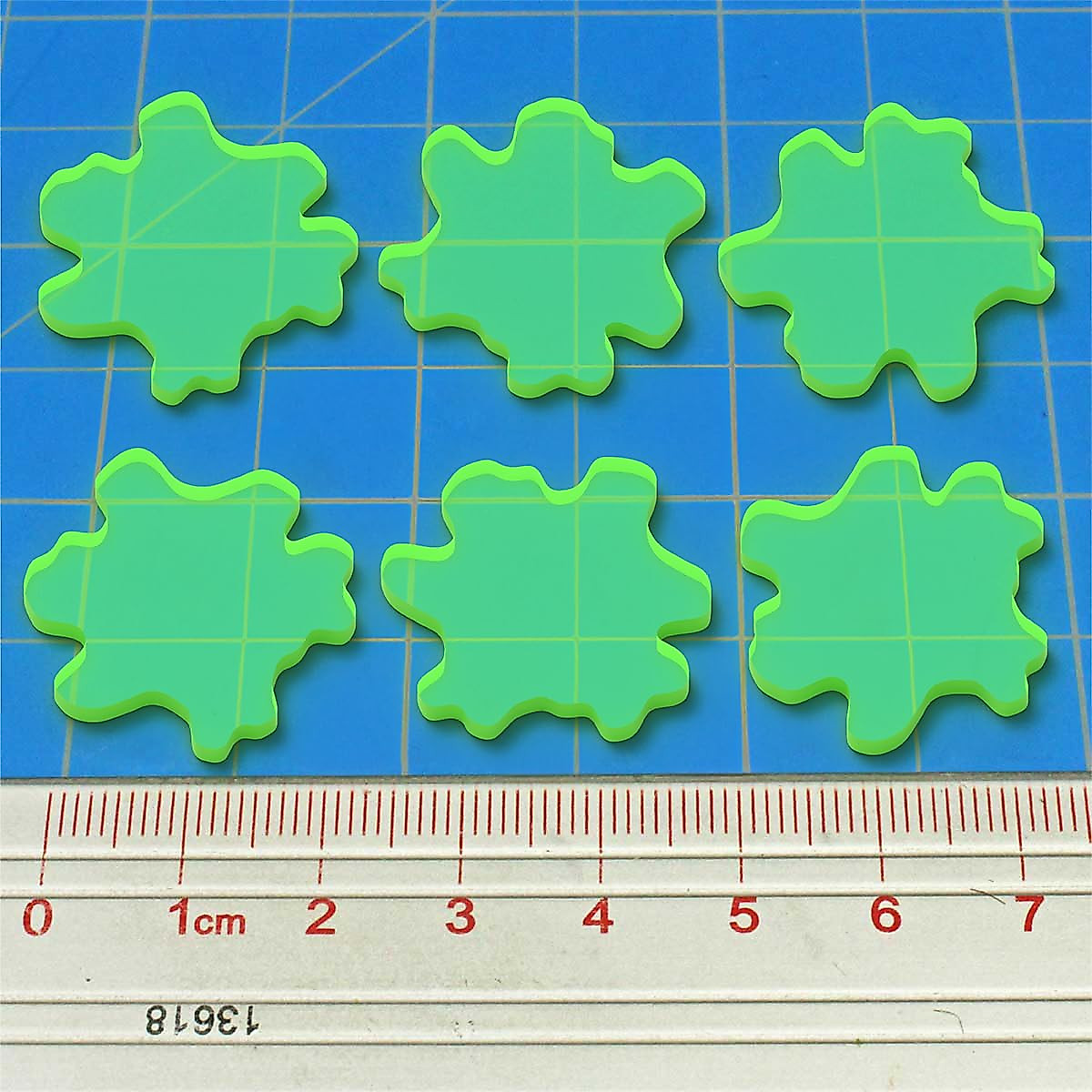 LITKO Acid Splatter Tokens | Hazardous Spill | Nuclear Splash | Fluorescent Green | 10 Pack
