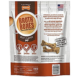 Nylabone Beef Broth Bones Dog Treats (Net 54Count), 2.38 Lb