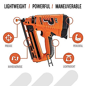 Paslode, Cordless Finish Nailer, 902400, 16 Gauge Angled, Battery and Fuel Cell Powered, No Compressor Needed