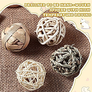 Sosation 24 Packs Guinea Pigs Toys Small Animals Play Balls Chew Gnawing Treats Bunny Toys Hay Grass Balls for Small Animals Entertainment PET Cage Accessories