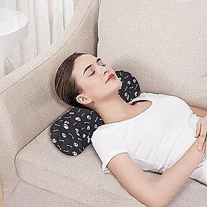 Vnurnrn Cartoon Skulls Neck Support Pillow Round Neck Roll Bolster Cylinder Pillow Cervical Pillows Bolster Pillow for Leg Knee Back Head Support for Gifts Camp Study Work