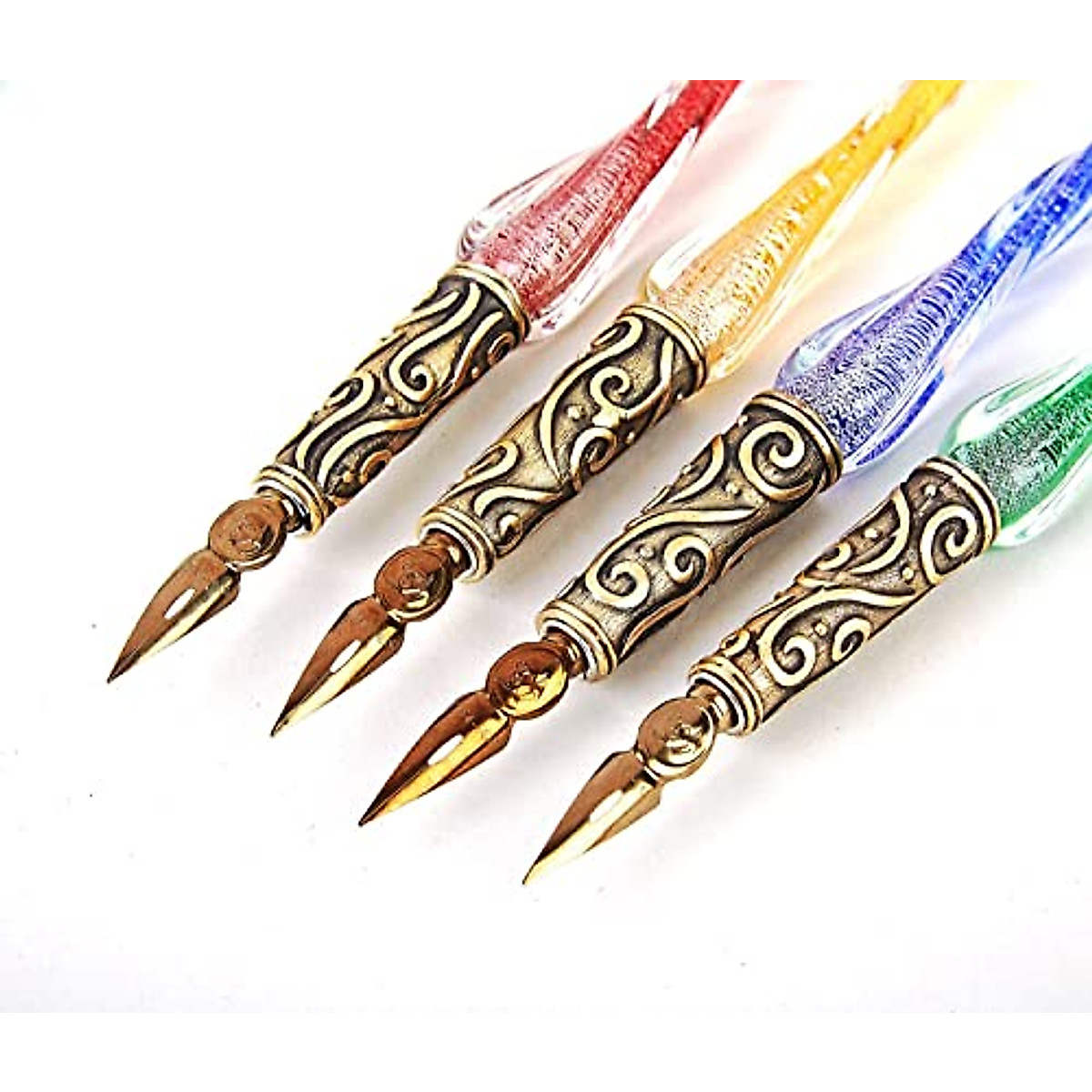 Nostalgic Impressions Glass Pen Calligraphy Dip Pen with Ink Set -Blue Shimmer