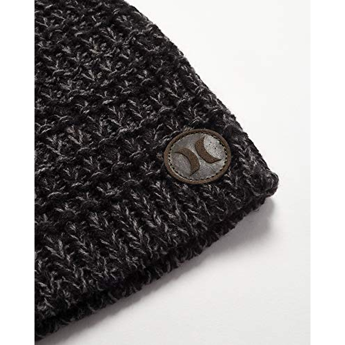 Hurley Men's Winter Hat - Loose Knit Marled Beanie, Black