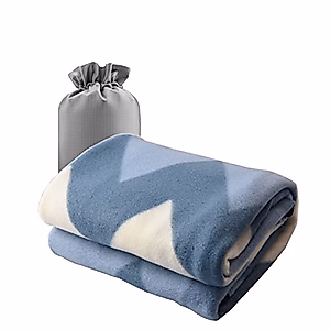 forestfish Fleece Throw Blanket Cozy Soft Portable Travel Blanket Compact for Long Car Airplane Train Rides 60" x 40", Blue
