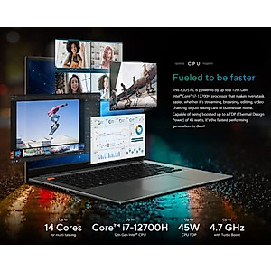 Asus 2022 Latest Vivobook S 14X 14.5 OLED 2.8K 120Hz Laptop, 14 Cores Intel Evo 12th Gen i7-12700H, 100% DCI-P3 Pantone 600nits 16:10, Wi-Fi 6E, Backlit KB, Thunderbolt 4 (16GB RAM