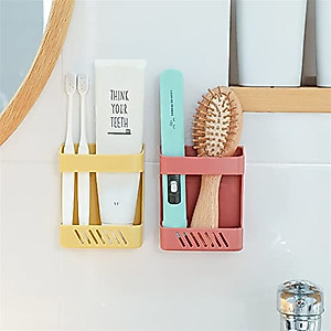 INKSKI Chopstick Basket Perforated Table Side Wall Mounted Kitchen Shelf (Color : Red)