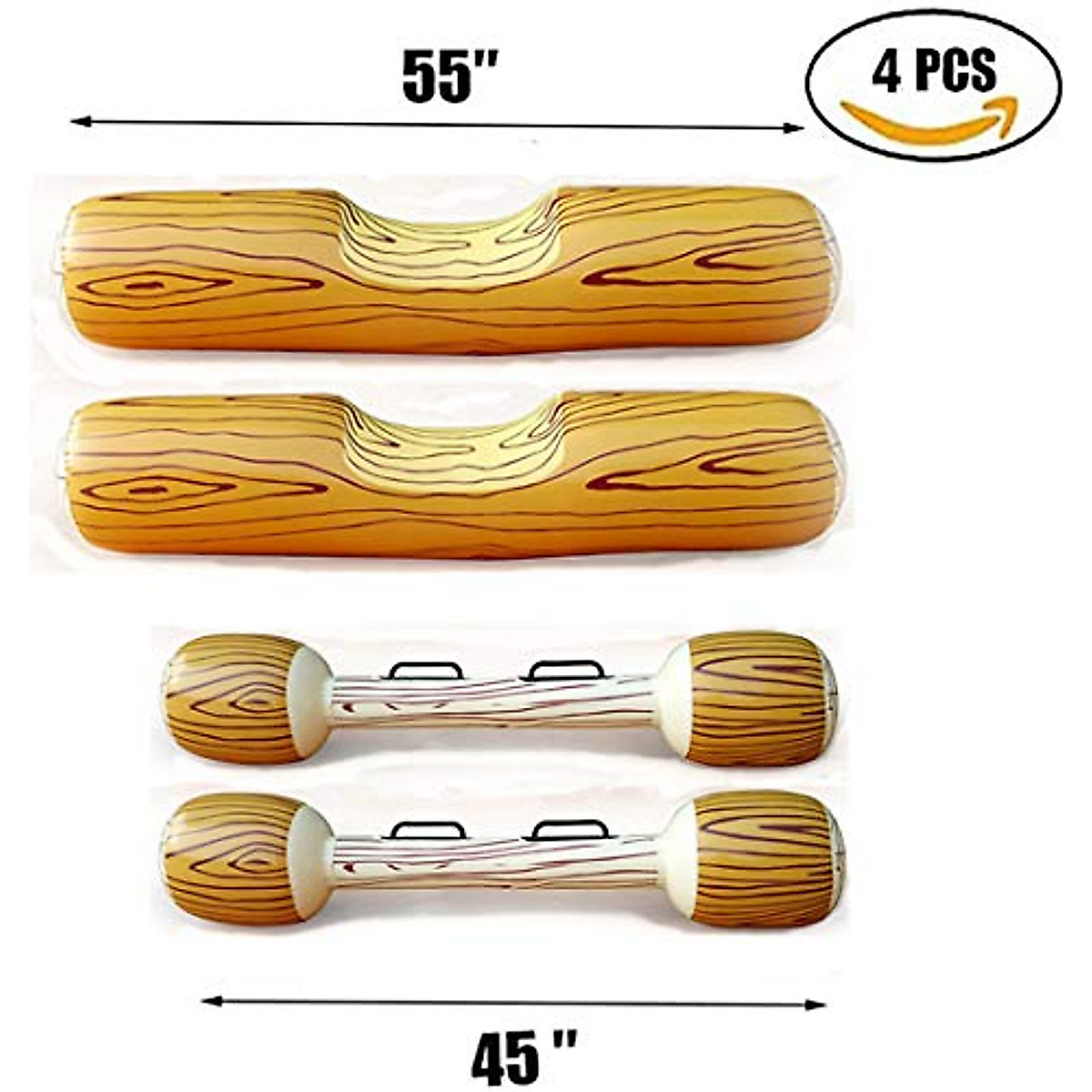 RITONS 4 Pcs Set Inflatable Floating Row Toys, Adult Children Pool Party Water Sports Games Log Rafts to Float Toys