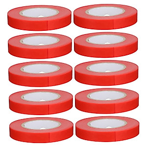 DOITOOL 10 Rolls Lapper Tape Garden Tape Tomatoes red Duct Tape Plants Garden Tape Plant tie Tape Garden tie Tape Garden Wire Floral Tape Plants Ties Blush tie PVC to Stretch Plate