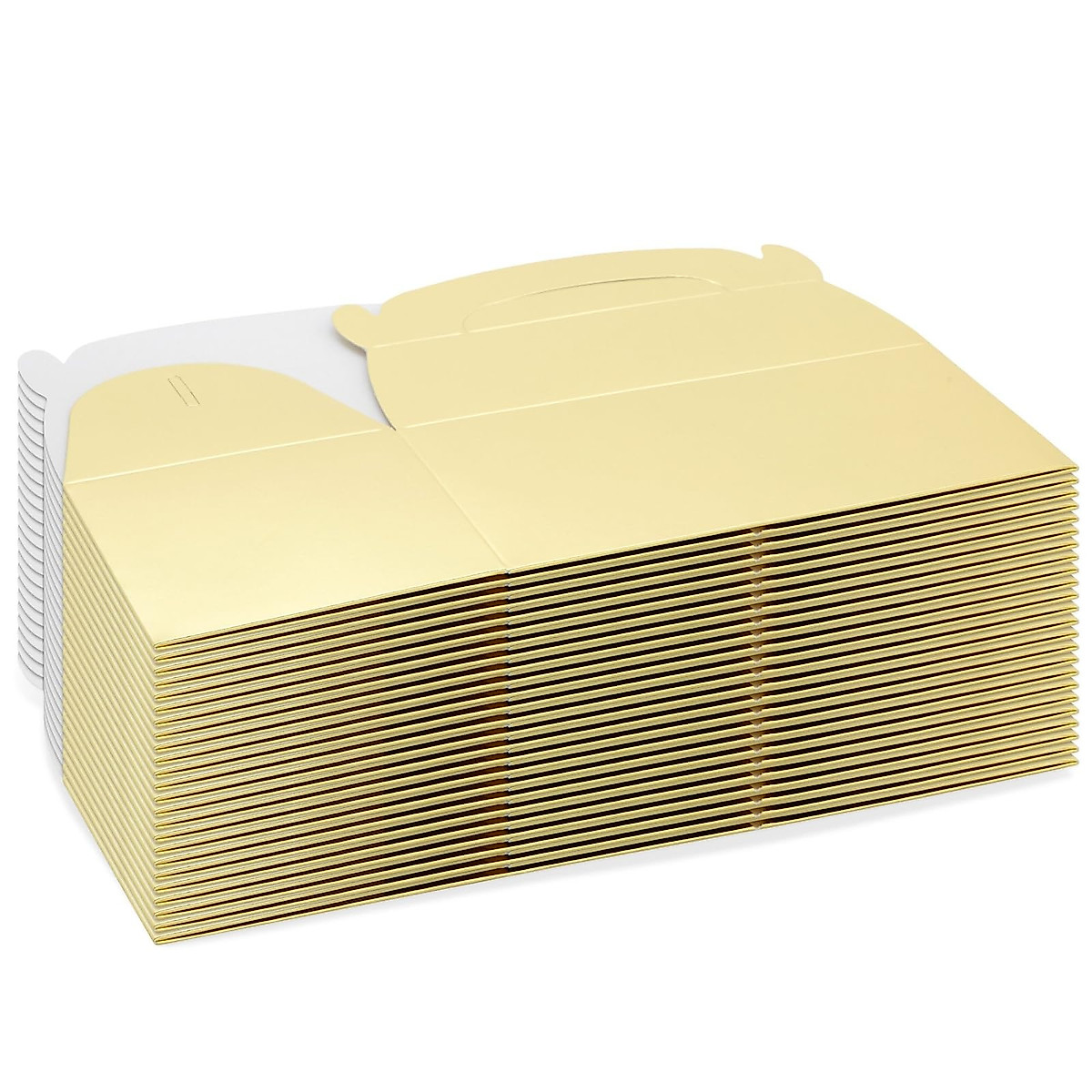 Juvale Gold Gable Boxes for Birthday Treats, Wedding Party Favors (6.2 x 3.6 x 3.4 In, 24 Pack)