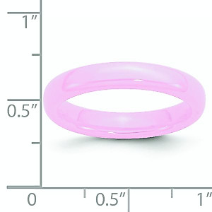 IceCarats Ceramic Pink 4mm Plain Classic Wedding Band Ring Size 7.00