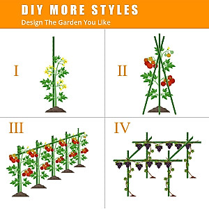 LAVEVE Garden Stakes 36 Inches Heavy Duty Steel Tomato Stakes, Plastic Coated Support Stakes for Securing Trees, Climbing Plants, Cucumber, Beans, 20 Pack
