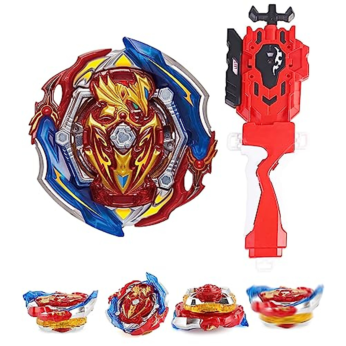 Bey Battle Burst Battling Tops B-150 Union Achilles + 1 Launcher Battling Tops with Stickers Blade Burst quadrive Tops Set for 8-12 Kids Children Boys