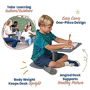 ECR4Kids The Surf Portable Lap Desk, Flexible Seating, Grey