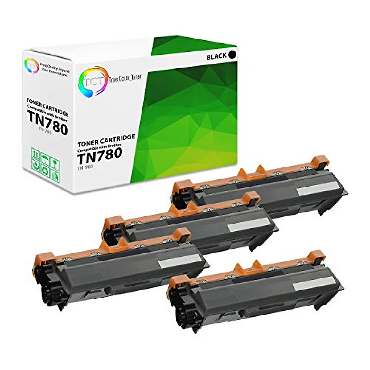 TCT Premium Compatible Toner Cartridge Replacement for Brother TN-780 TN780 Black Super High Yield Works with Brother HL-6180DW 6180DWT, MFC-8950DW 8950DWT, DCP-8250 Printers (12,000 Pages) - 4 Pack