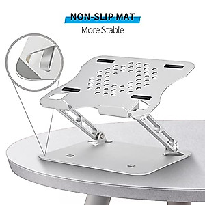 G-STORY Adjustable Laptop Stand, Portable Laptop Riser for 17.3inch Laptops, Adjustment Laptop Stand for Desk, Portable Laptop Riser Holds Up to 17.6lbs Laptop Riser for Notebook (Stand+Fan)