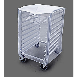 New Star Foodservice 36534 Commercial Sheet Pan Rack Cover, PVC, 10-Tier, 28 x 23 x 33 inch, Clear