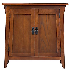 Leick Home 10001-RS Mission Foyer Cabinet Hall Stand, Made with Solid Wood, for Living Rooms, Entryway, Office, Rich Russet Finish