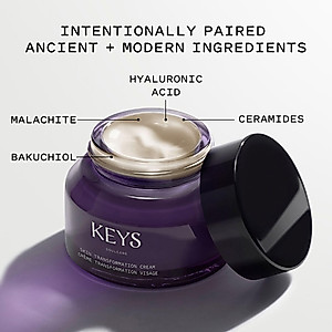 Keys Soulcare Skin Transformation Cream, Daily Moisturizer Hydrates, Calms & Plumps Skin with Ceramides & Bakuchiol, Cruelty-Free, 1.76 Oz