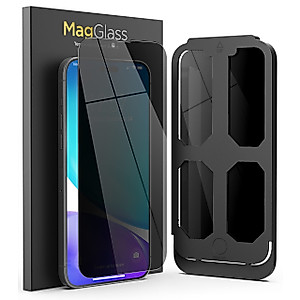 magglass Privacy+ Guard for iPhone 14 PRO MAX Privacy Screen Protector Tempered Glass, Case Compatible (Anti-Spy Side Tint)