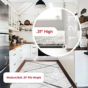 nuLOOM Oval 3x5 Thigpen Contemporary Area Rug, Grey, Abstract Lines, Non-Slip Backing, Stain Resistant, For Bedroom, Dining Room, Living Room, Hallway, Office, Kitchen, Entryway