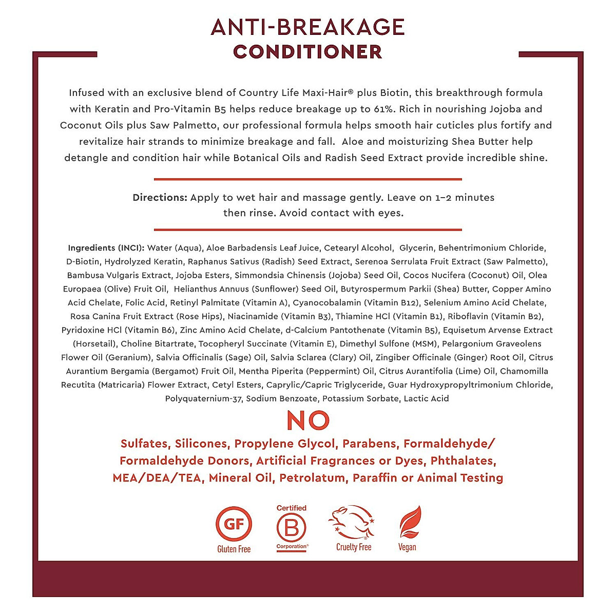 Desert Essence Maxi Hair Plus Biotin Anti-Breakage Conditioner - 10 Fl Oz - Jojoba & Coconut Oils - Promotes Breakage Reduction