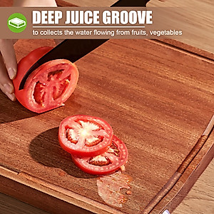 Wood Cutting Boards - Dimgamo Cutting Board For Kinchen With Juice Groove - No Splicing Of The Whole Wood - Real Black Sandalwood - 16×11 Inch