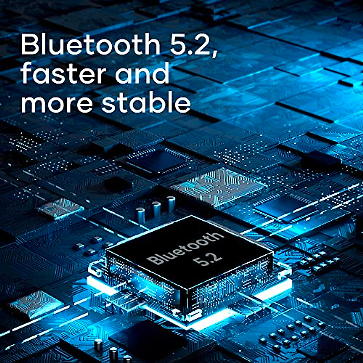 WAVEFUN Wireless Earbuds, T200 Bluetooth Headphones Semi-in-Ear Wireless Earphone Transparent Bluetooth Earbuds Deep Bass Music/Gaming Mode Clean Calls with Mic Premium Sound Headset