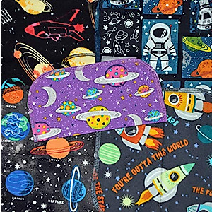 1 Ply Printed Flannel 8x8 Inches Little Wipes Set of 5 Out Of This World