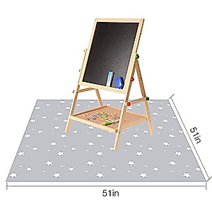 Splat Mat for Under High Chair/Arts/Crafts by CLCROBD, 51" Baby Anti-Slip Food Splash and Spill Mat for Eating Mess, Waterproof Floor Protector and Table Cloth