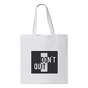 AESTHETIC DONT QUIT ART DESIGN, Reusable Tote Bag, Lightweight Grocery Shopping Cloth Bag, 13” x 14” with 20” Handles