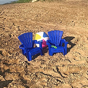 American Plastic Toys Kidsâ€™ Adirondack (Pack of 2), Outdoor, Indoor, Beach, Backyard, Lawn, Stackable Lightweight, Portable, Wide Armrests, Comfortable Lounge Chairs for Children, Blue (2pk)