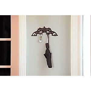 gasare, Decorative Hooks, Key Holder for Wall, Cast Iron Hooks, Wall Mount Screws and Anchors, 12 x 4 ½ Inches, Brown, 1 Unit
