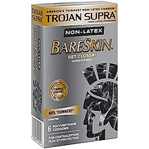 Trojan Supra Non-latex Bareskin Condoms 3 Packs of 6