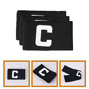 Cabilock 3pcs Soccer Captain Armband Football Captain Bands Team Leader Armband Elastic Basketball Player Arm Bands for Youth Adults Black