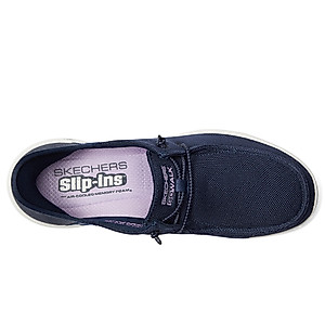 Skechers Women's Hands Free Slip-Ins Go Walk Joy Moc Toe Casual Shoe Sneaker, Navy/Lavender, 7