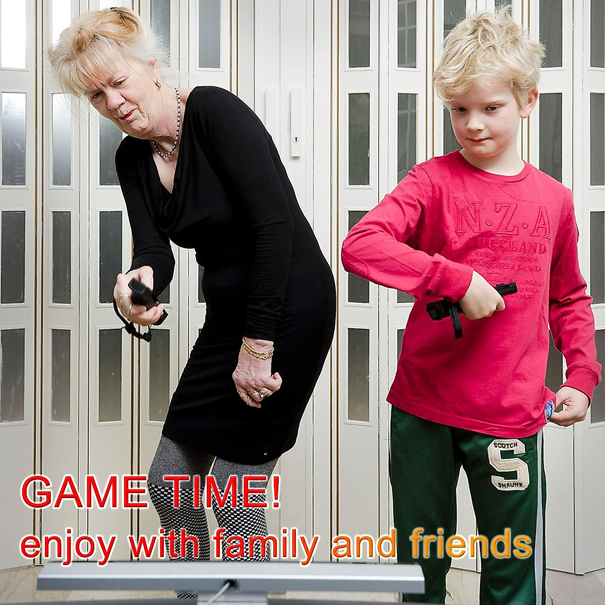 Wii Controller 2 Pack, Wii Remotes with Motion Plus and Nunchucks Compatible with Wii & Wii U Console, Wireless Remote come with Silicone Case and Wrist Strap (2 Black)