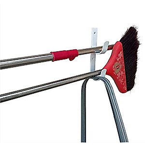 2 PCS Set Wide Pool Pole Hangers Heavy Duty Aluminium Holder Hooks with Screws Perfect Hook Holders for Swimming Pool,Telescopic Poles,Skimmers,Nets Brushes,Vacuum Hose,Garden Equipment Etc (white)